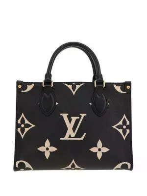 LOUIS VUITTON Onthego Monogram Small Leather Bag - Black