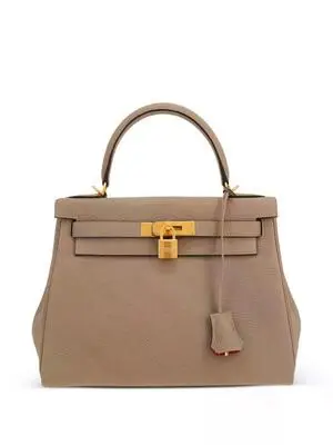 Hermès 2024 Kelly Top-handle Leather Handbag - Neutrals