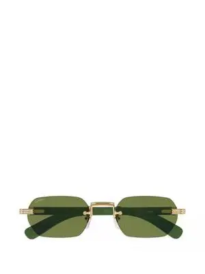 CARTIER Rectangle-frame Sunglasses - Gold