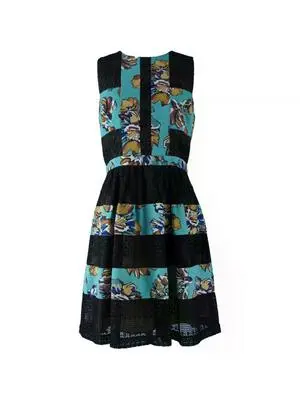 Bcbgmaxazria Laced Floral-print Dress - Black