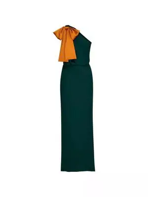 Saint Laurent Bow-detail One-shoulder Dress