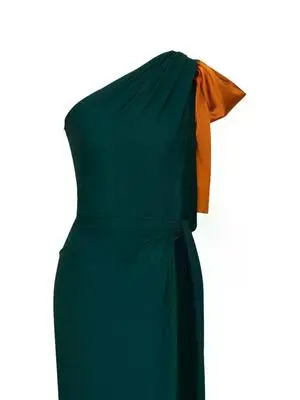 Saint Laurent Bow-detail One-shoulder Dress