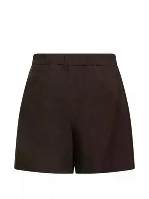 BLANCA VITA Elasticated Pleated Shorts - Brown