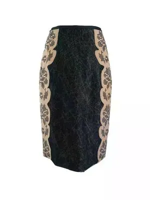 Bottega Veneta Printed-detail Pencil Skirt - Black