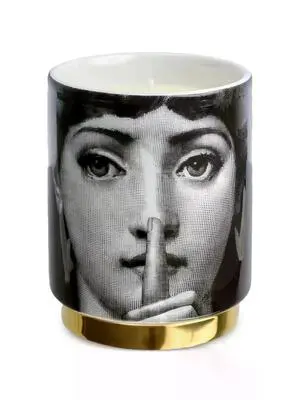 FORNASETTI Brush-applied Face Porcelain Candle - Black