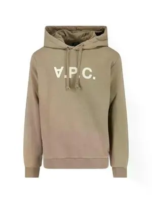 A.p.c. Logo Hooded Sweatshirt - Neutrals