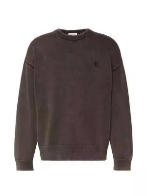 Calvin Klein Embroidered Crew Neck Jumper - Brown