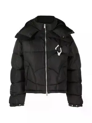 HELIOT EMIL Abstract Padded Zip-up Jacket - Black