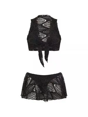 AMIR SLAMA Tie-front Knit Bikini - Black