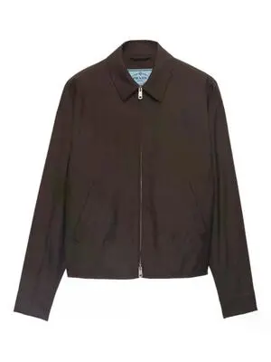 Prada Kid-mohair Bomber Jacket - Brown
