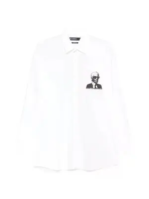 Karl Lagerfeld Portrait Casual Shirt - White
