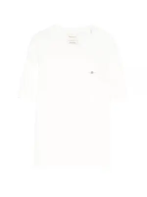 Gant Ribbed Short-sleeve T-shirt - White