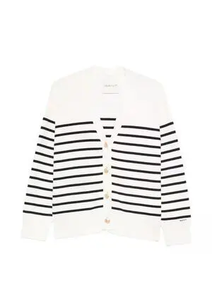 Gant Striped Buttoned Cardigan - White