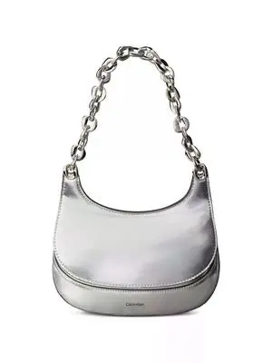 Calvin Klein Flap-closure Chain-strap Shoulder Bag - Silver