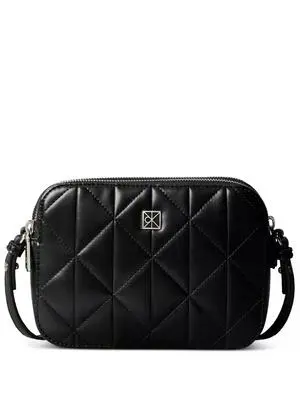 Calvin Klein Double-zip Quilted Shoulder Bag - Black