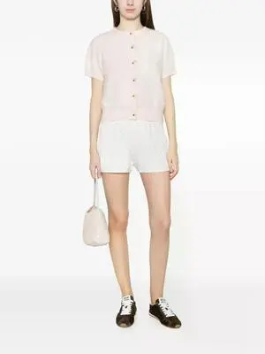 Soft Goat Brushed Short-sleeve Cardigan