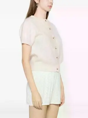 Soft Goat Brushed Short-sleeve Cardigan