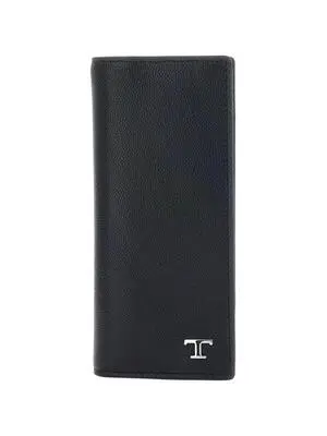 TOD'S Pebble-grain Logo-detail Wallet - Black