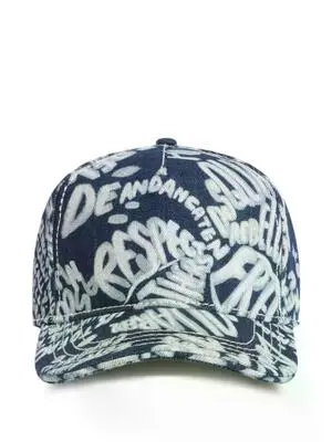 Dsquared2 Rebel Hibiscus Baseball Cap - Blue