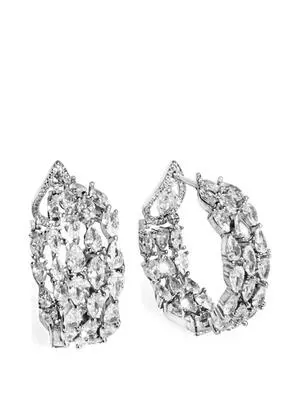 HZMER JEWELLERY Stardust Mirage Hoop Earrings - Silver