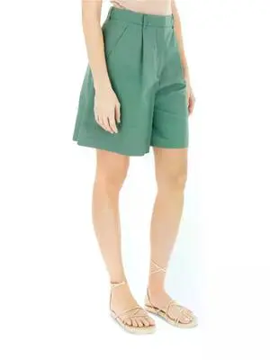 Max Mara Pleated Tailored Shorts - Green