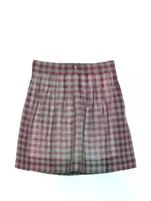 SHUSHU/TONG Pleated Check Mini Skirt - Purple
