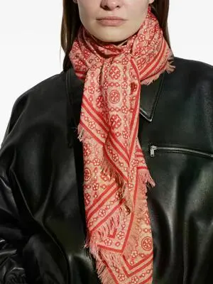 Tory Burch T-monogram Fringed Scarf