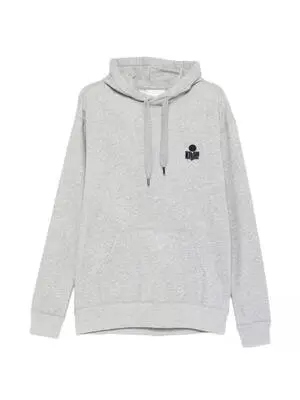 MARANT Logo-detail Hoodie - Grey
