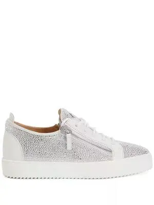 GIUSEPPE ZANOTTI Rhinestone Low-top Sneakers - White