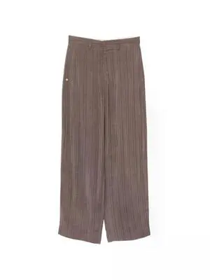SAMUEL GUÌ YANG Button Straight-leg Trousers - Brown