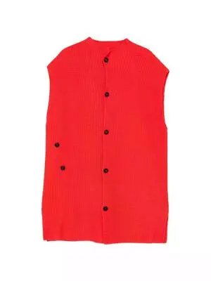 SAMUEL GUÌ YANG Buttoned Knitted Top - Red