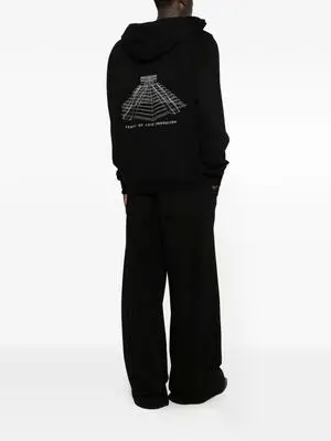 Rick Owens Hooded Printed Hoodie - Black