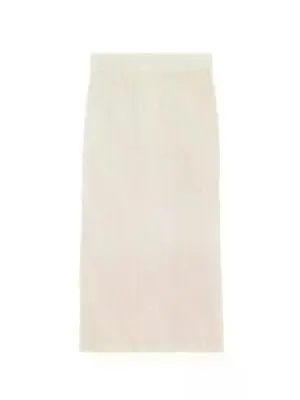 Eric Bompard Ribbed Midi Skirt - Neutrals