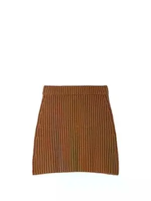 Eric Bompard Ribbed Mini Skirt - Brown