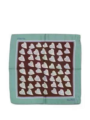 Max Mara Heart-print Scarf - Brown