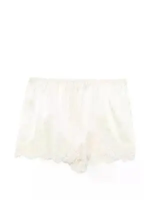 DÔEN Iona Lace-trim Mini Shorts - Neutrals
