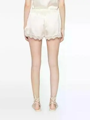 DÔEN Iona Lace-trim Mini Shorts - Neutrals