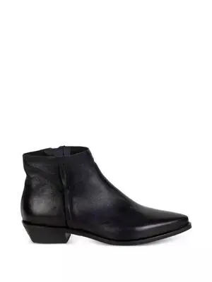 IMMA Square Toe Leather Boots - Black