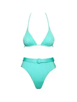NOIRE SWIMWEAR Belted Pleated Bikini - Blue