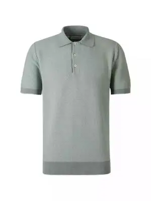 Canali Textured Polo Shirt - Green