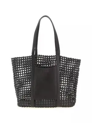 Staud Hand-woven Embossed Logo Getaway Shopper - Brown