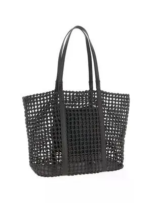 Staud Hand-woven Embossed Logo Getaway Shopper - Brown