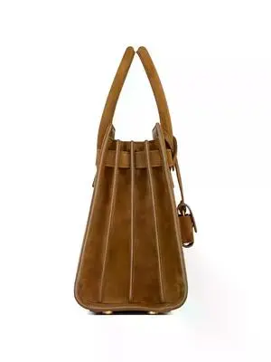 Saint Laurent Baby Sac De Jour Suede Tote Bag - Brown