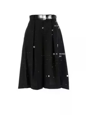 Sacai Pleated Bermuda Shorts - Black