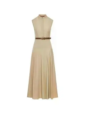 Max Mara Belted Maxi Dress - Neutrals
