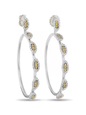 LB EXCLUSIVE Diamond Hoop Earrings - Silver