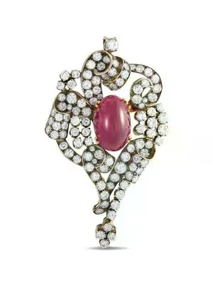 LB EXCLUSIVE Ruby And Diamond Brooch - Gold