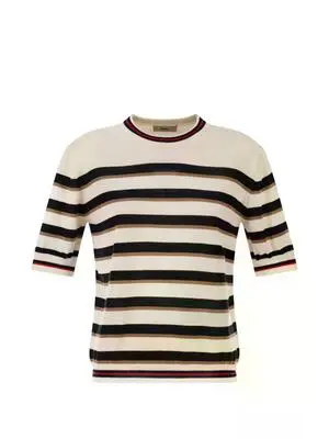 Herno Striped Knitted T-shirt - Neutrals