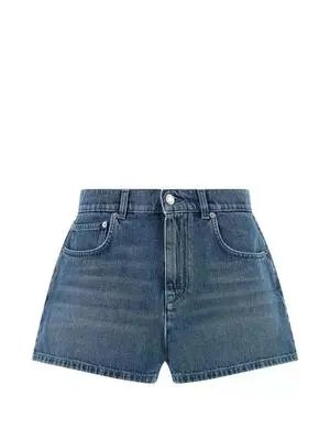 Moschino Heart-embroidered Denim Shorts - Blue