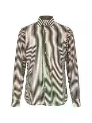 BORRIELLO NAPOLI Striped Buttoned Shirt - Brown